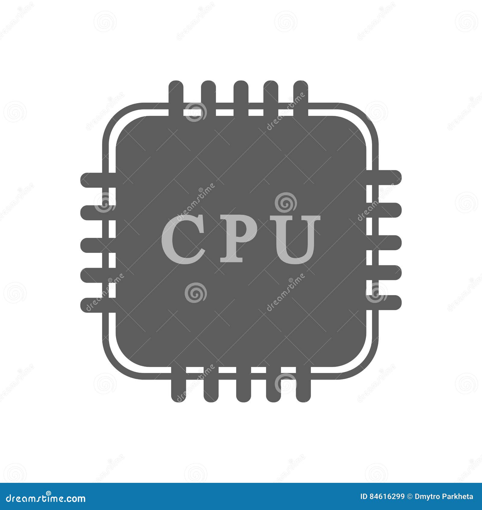 CPU Processor icon stock vector. Illustration of network - 84616299