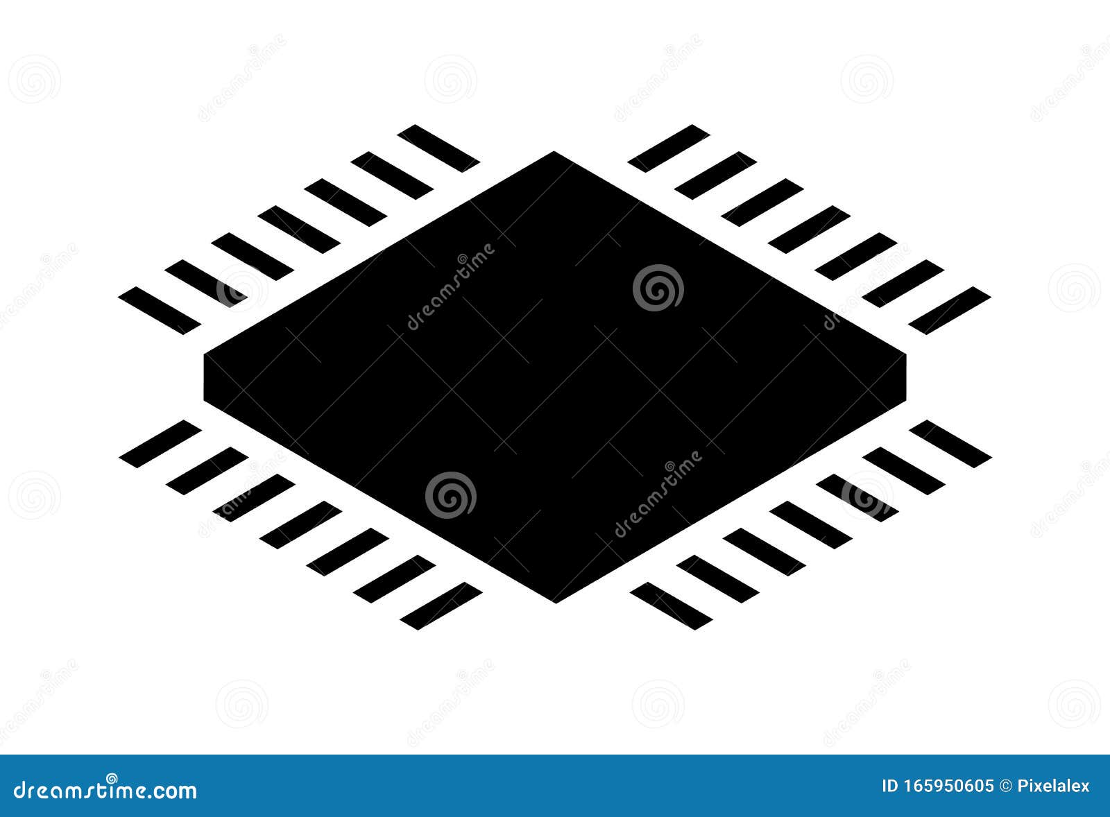 Cpu Processor Isometric Icon on White Background Stock Vector ...
