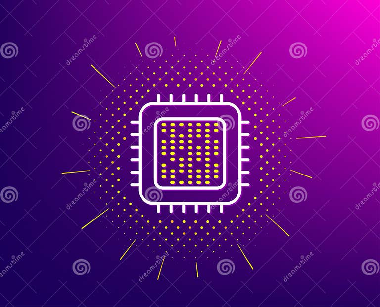 Cpu Processor Line Icon. Computer Component Sign. Vector Stock Vector - Illustration of banner ...