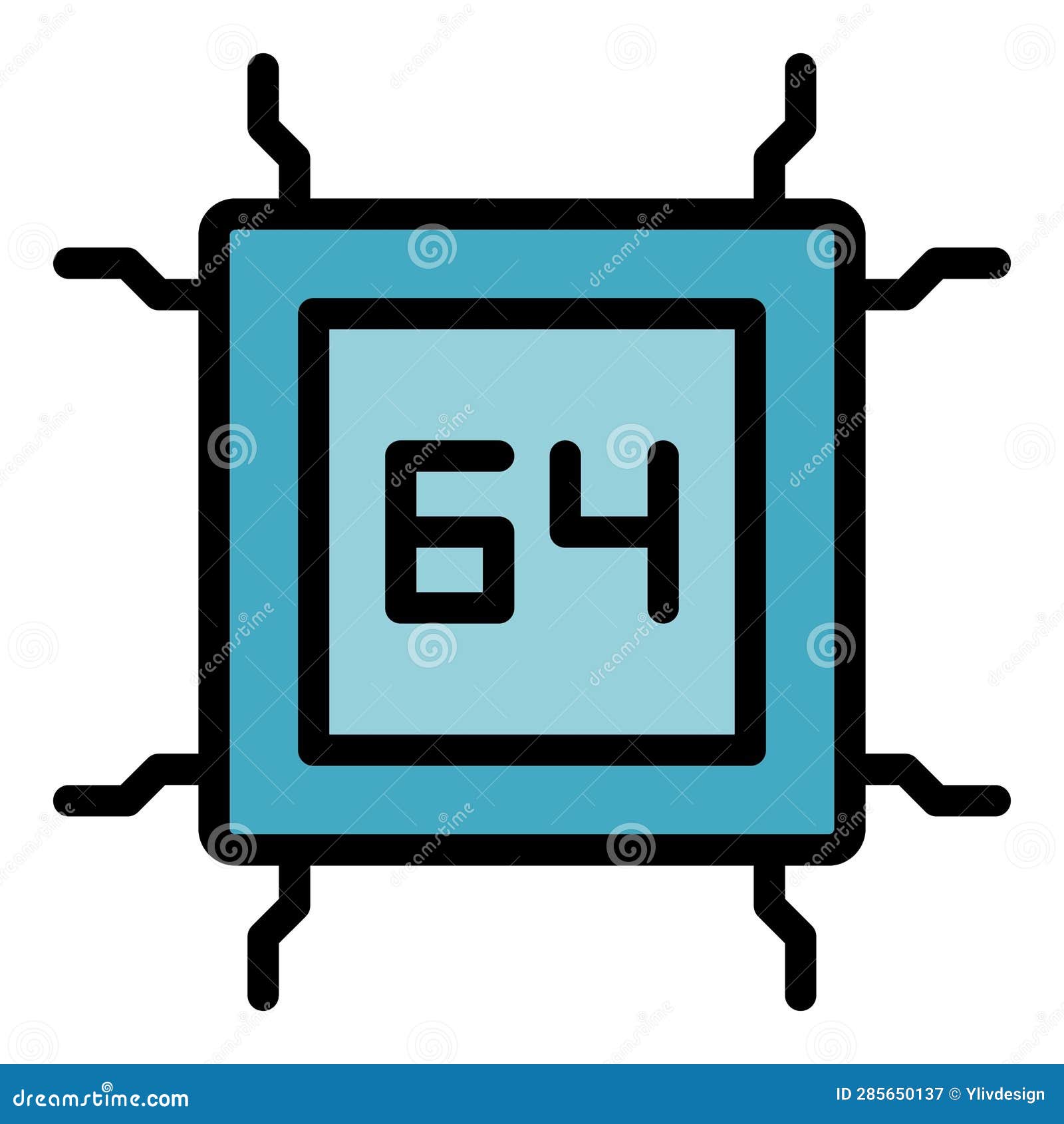 Cpu Processor Memory Icon Vector Flat Stock Vector - Illustration of ...