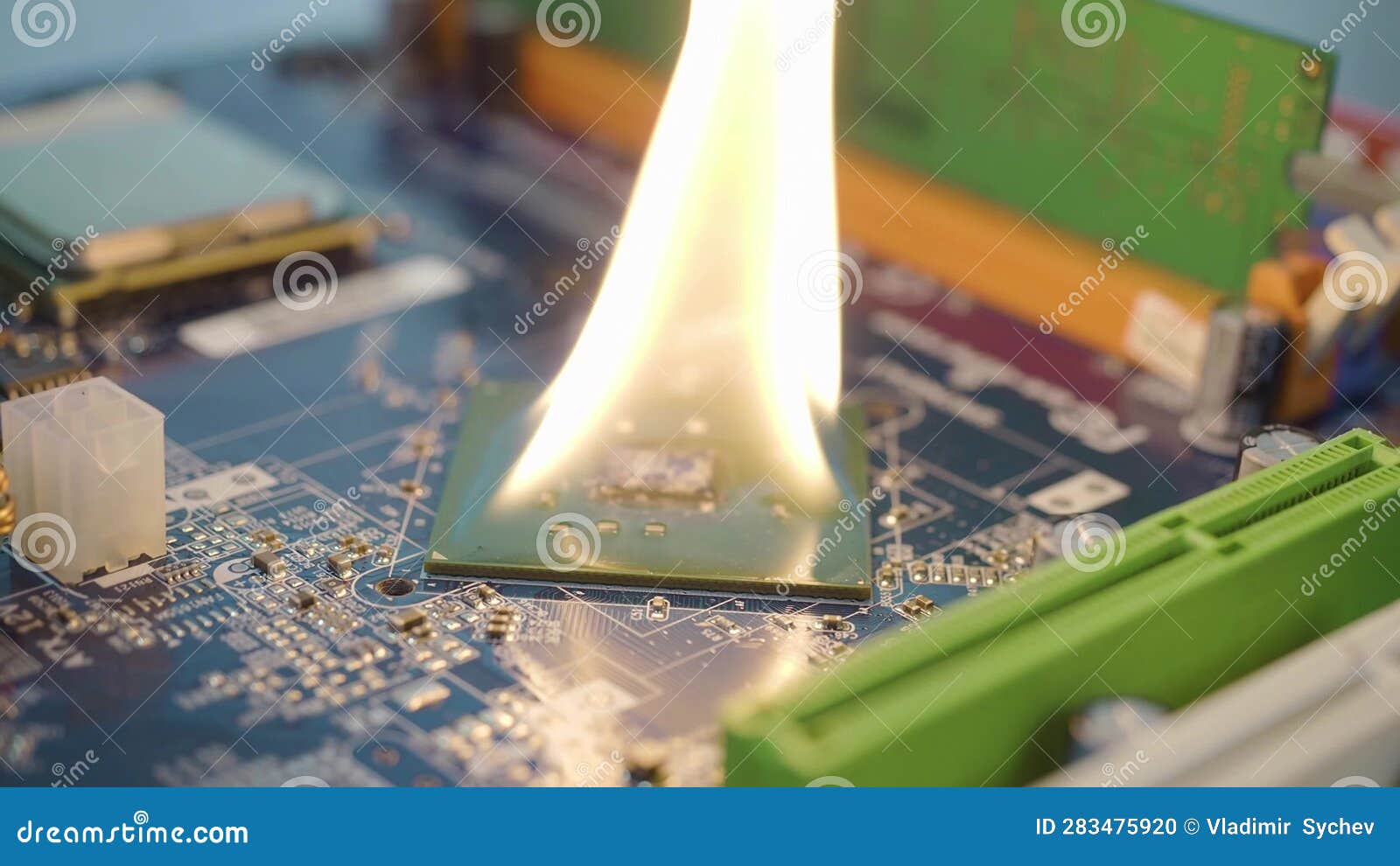 Overheated Burning Processor Stock Footage - Video of microprocessors ...