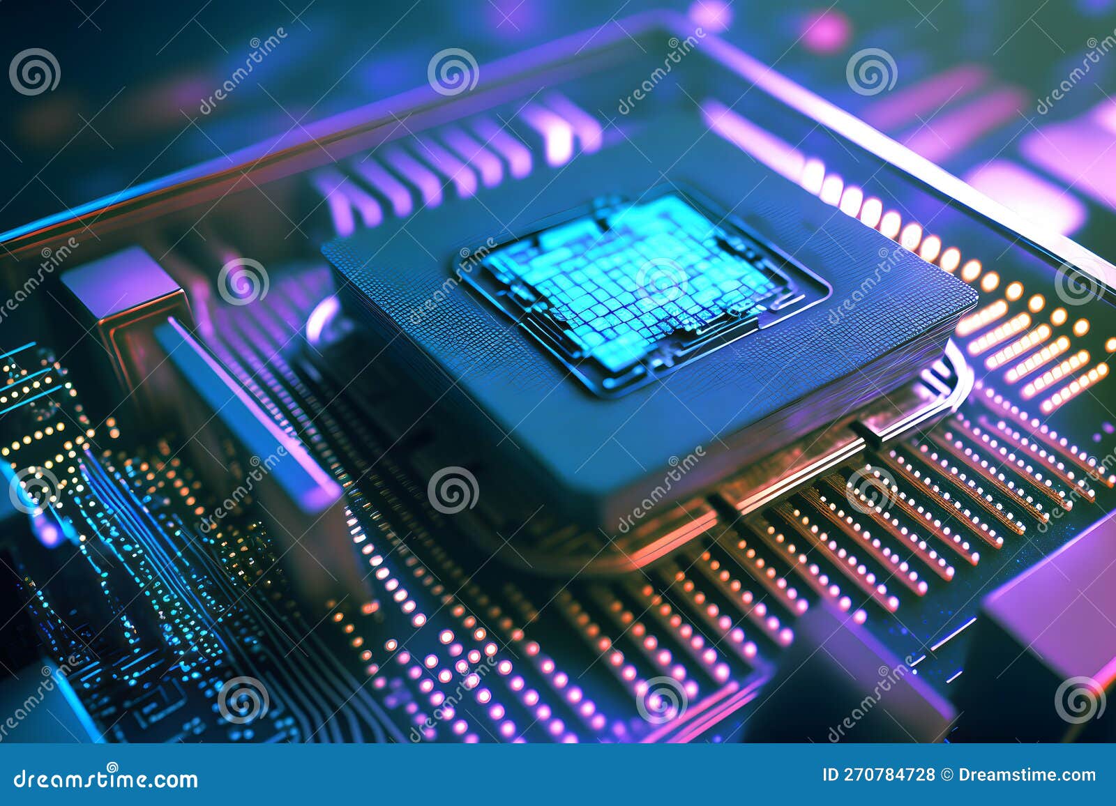 CPU Processor with Modern Futuristic Technology Appearance. Neural ...