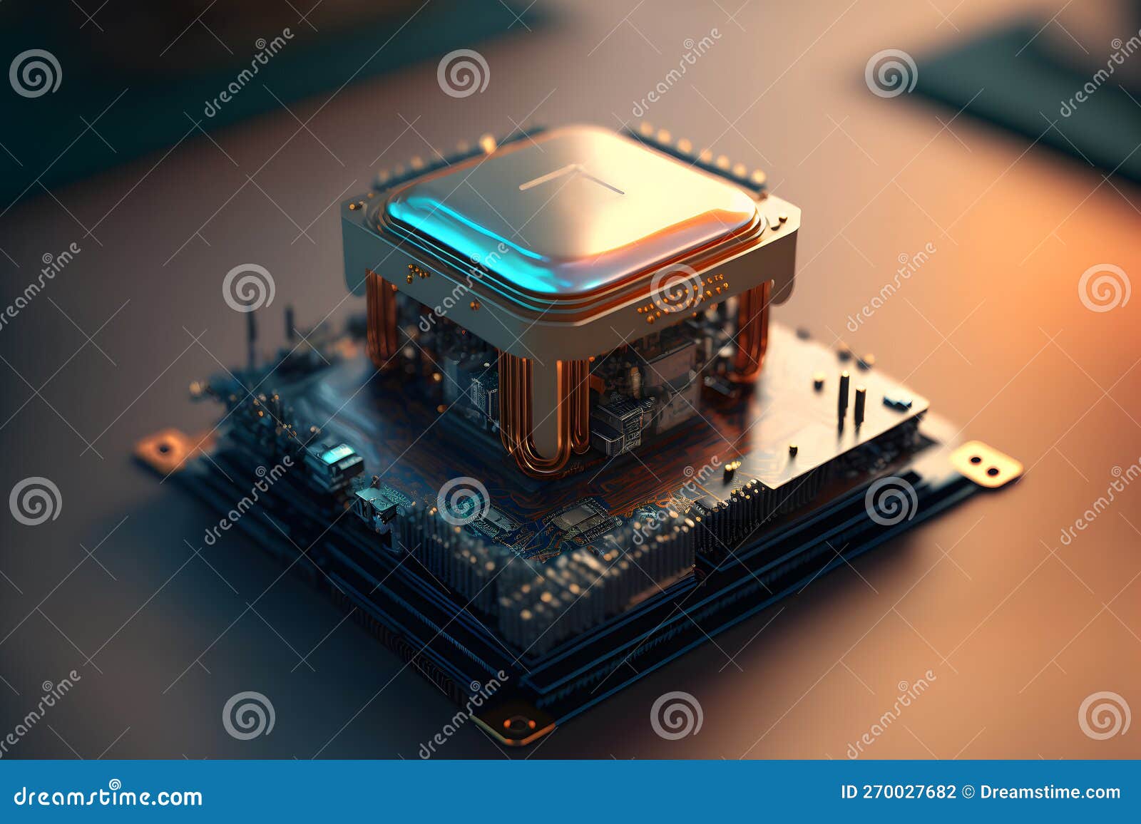 CPU Processor with Modern Futuristic Technology Appearance. Neural ...