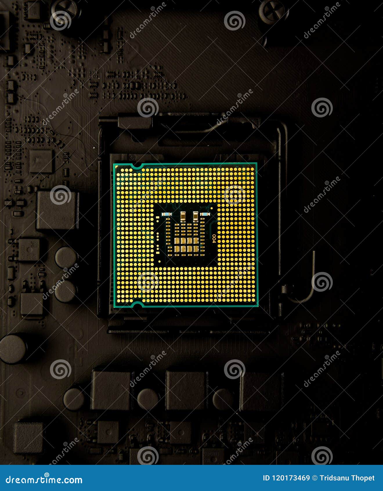 Cpu Put on Black Motherborard Stock Image - Image of intelligence ...