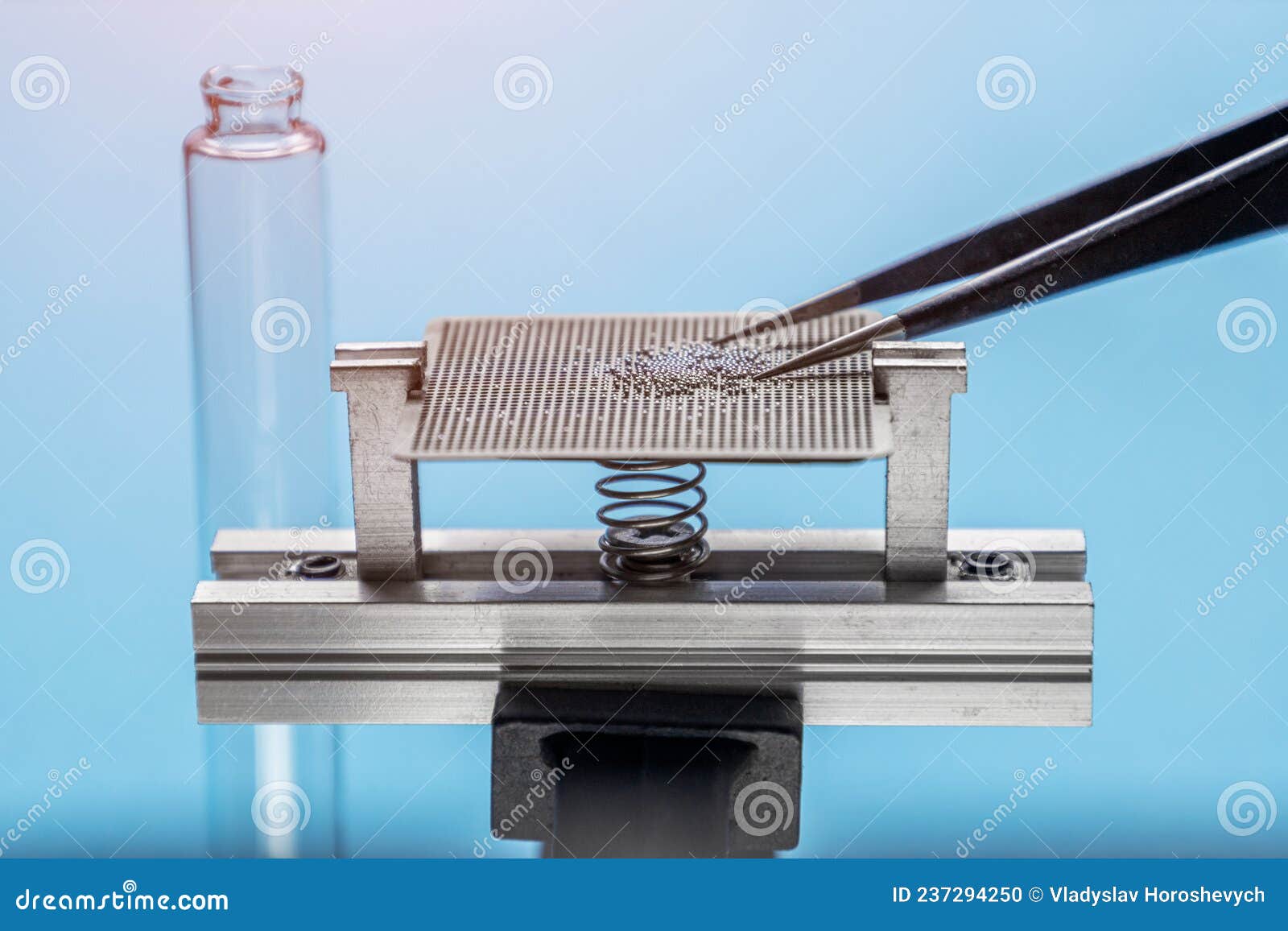 CPU. Reballing the Processor. Processor and Tweezers. Computer ...