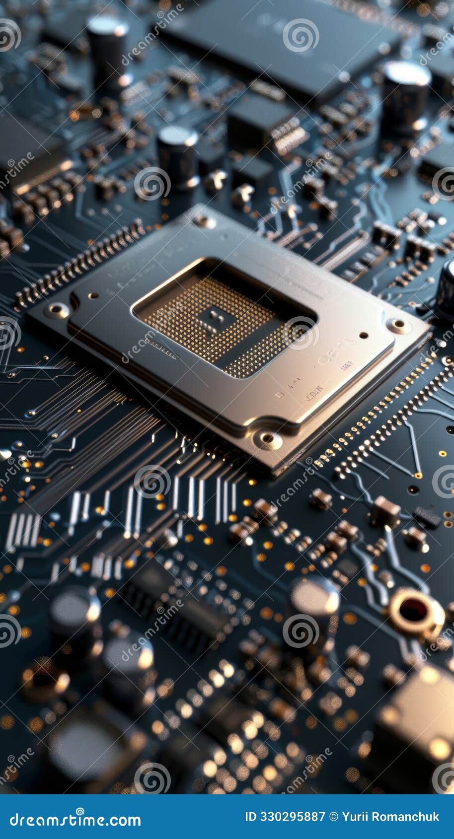 Cpu with Semiconductor Components, Showcasing Precision and Complexity ...