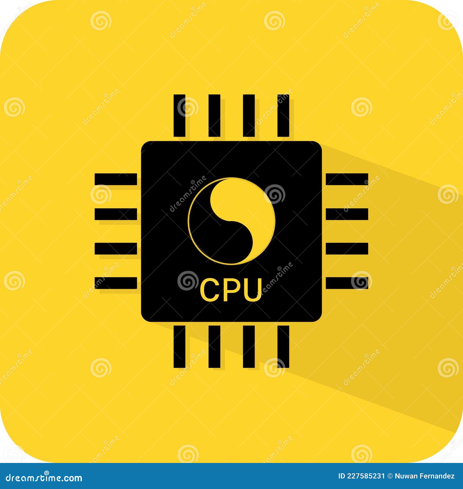 CPU Sign. Processor Icon. Microprocessor Chip. Central Processing Unit ...