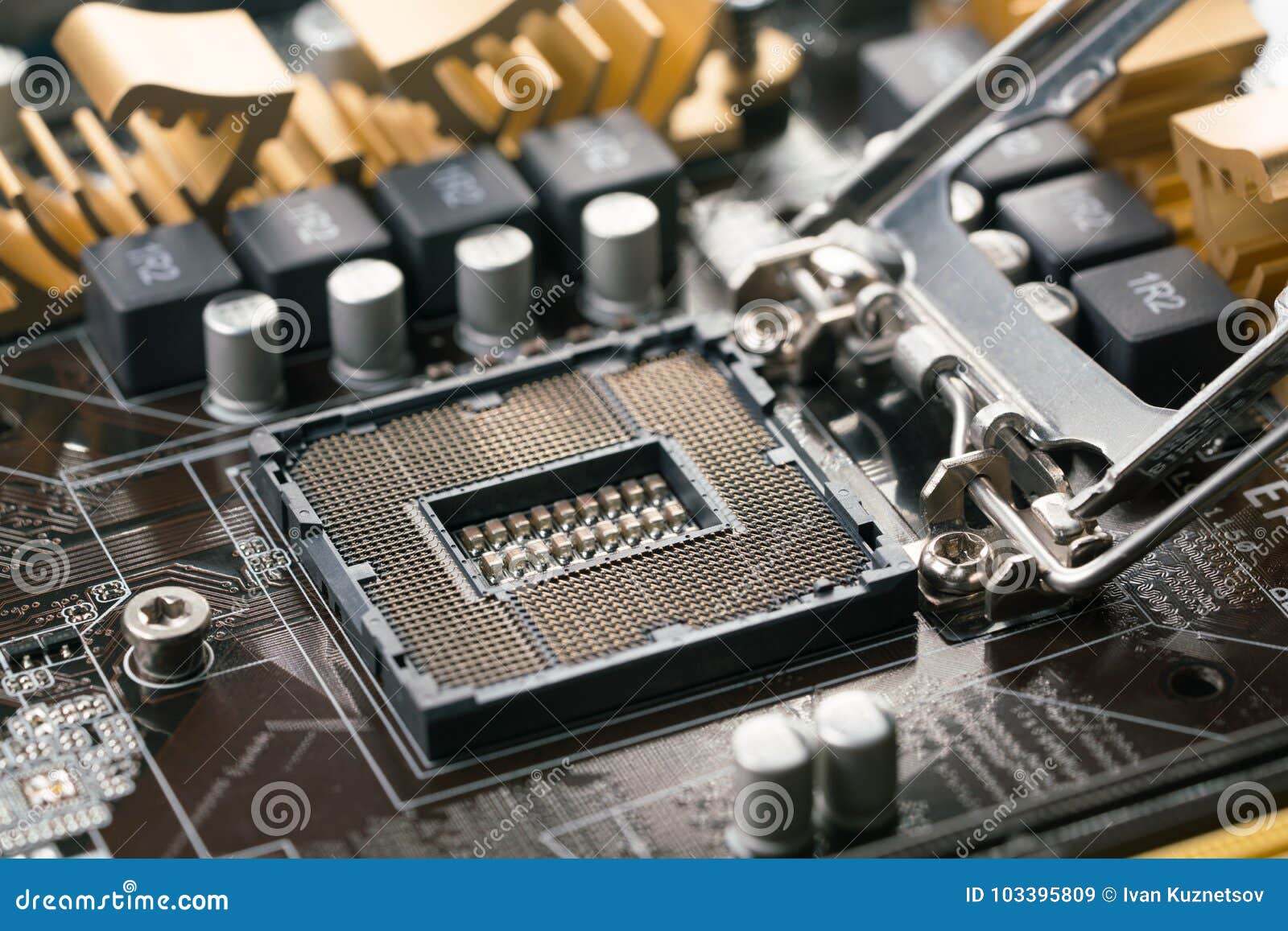 CPU socket close up stock image. Image of circuit, micro - 103395809