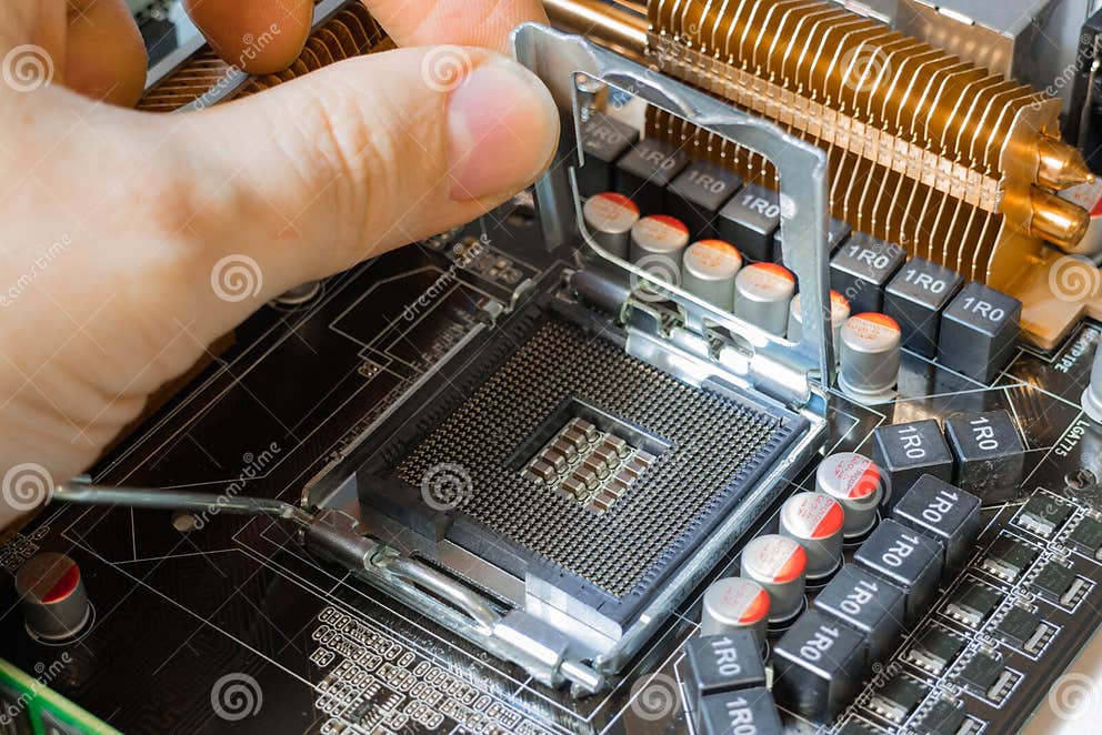 Cpu Socket - Computer Hardware Stock Image - Image of technician ...