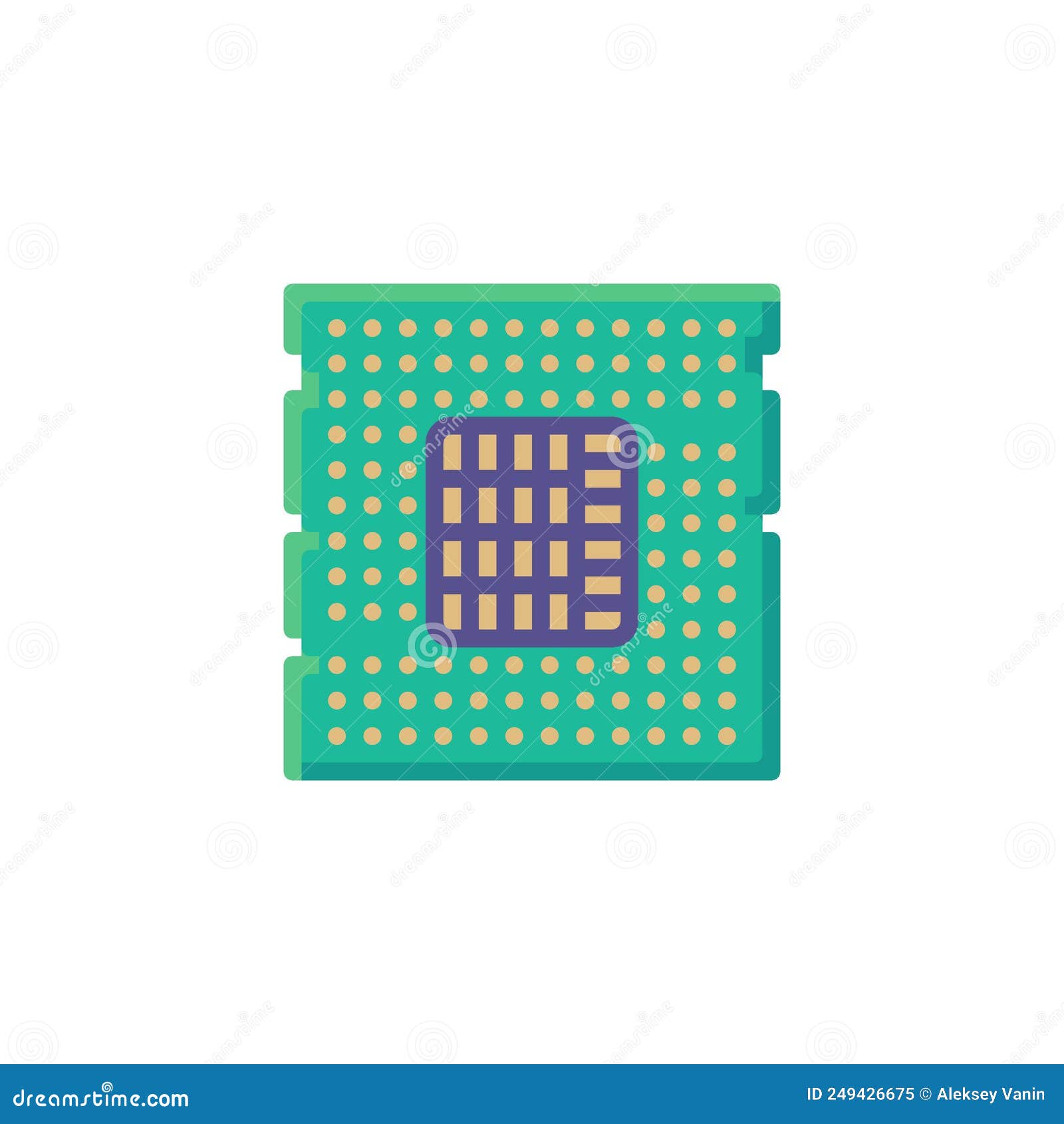 CPU socket flat icon stock vector. Illustration of electronic - 249426675