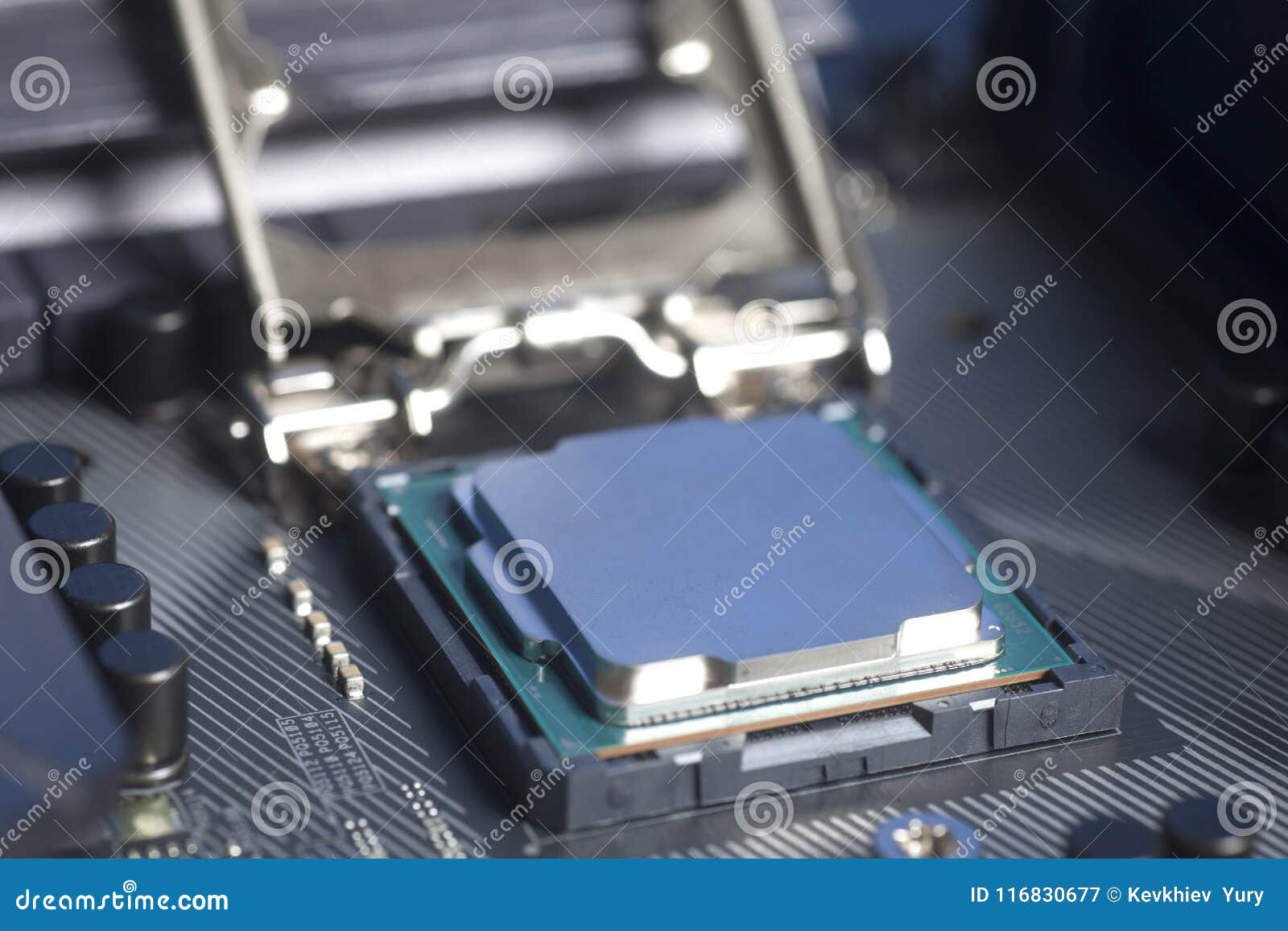 Intel LGA 1151 Cpu Socket On Motherboard Computer PC With Proces Stock ...