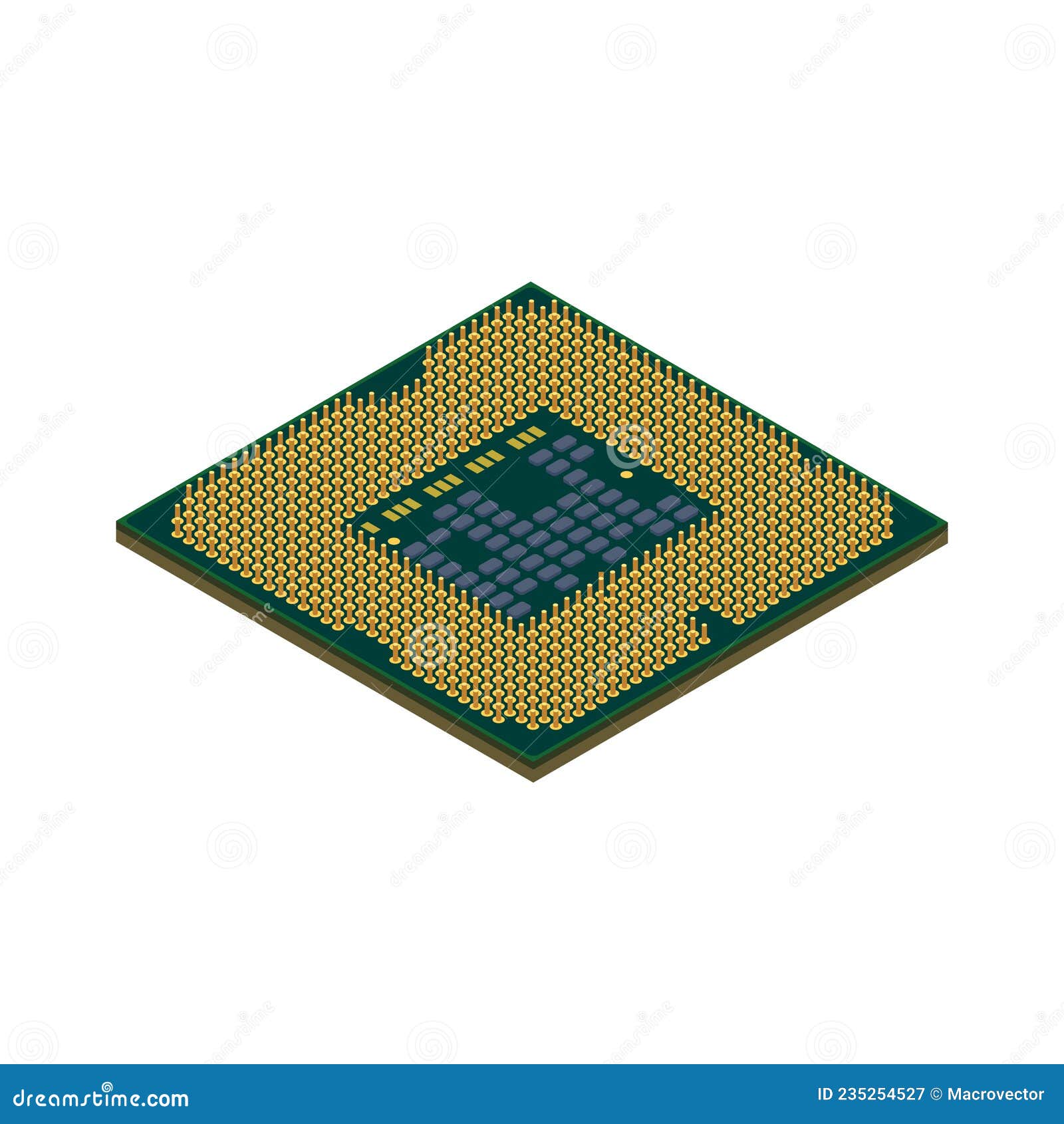 CPU Socket Isometric Composition Stock Vector - Illustration of ...