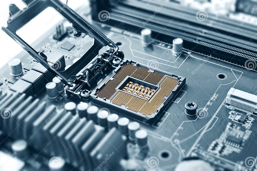 CPU socket on motherboard stock photo. Image of motherboard - 26676838