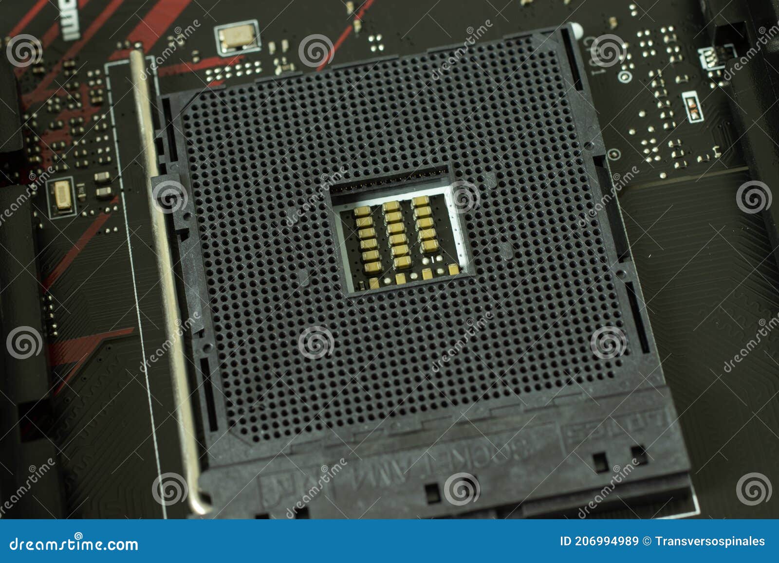 CPU Socket on Motherboard Close-up Stock Image - Image of component ...