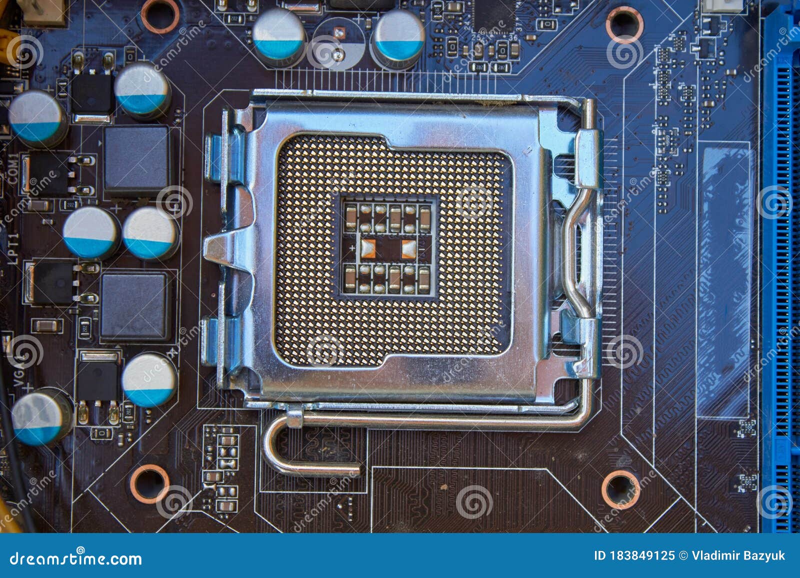 CPU Socket on the Motherboard,close Up of Motherboard with Empty Socket ...