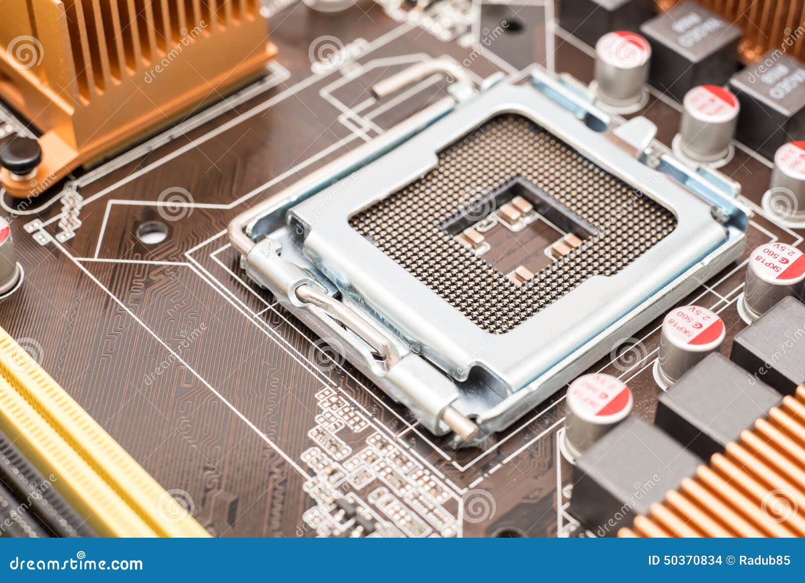 CPU Socket on Motherboard stock photo. Image of electrical - 50370834