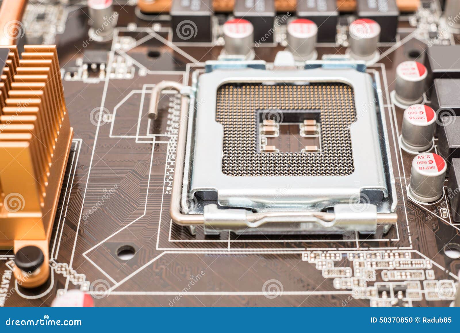 CPU Socket on Motherboard stock photo. Image of chip - 50370850