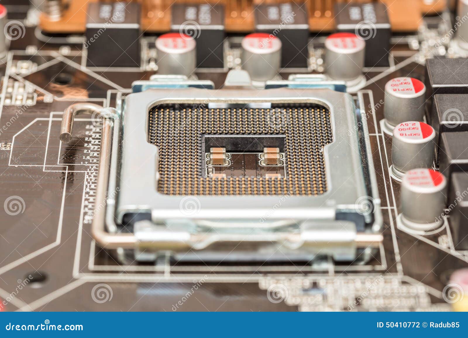 CPU Socket on Motherboard stock photo. Image of modern - 50410772