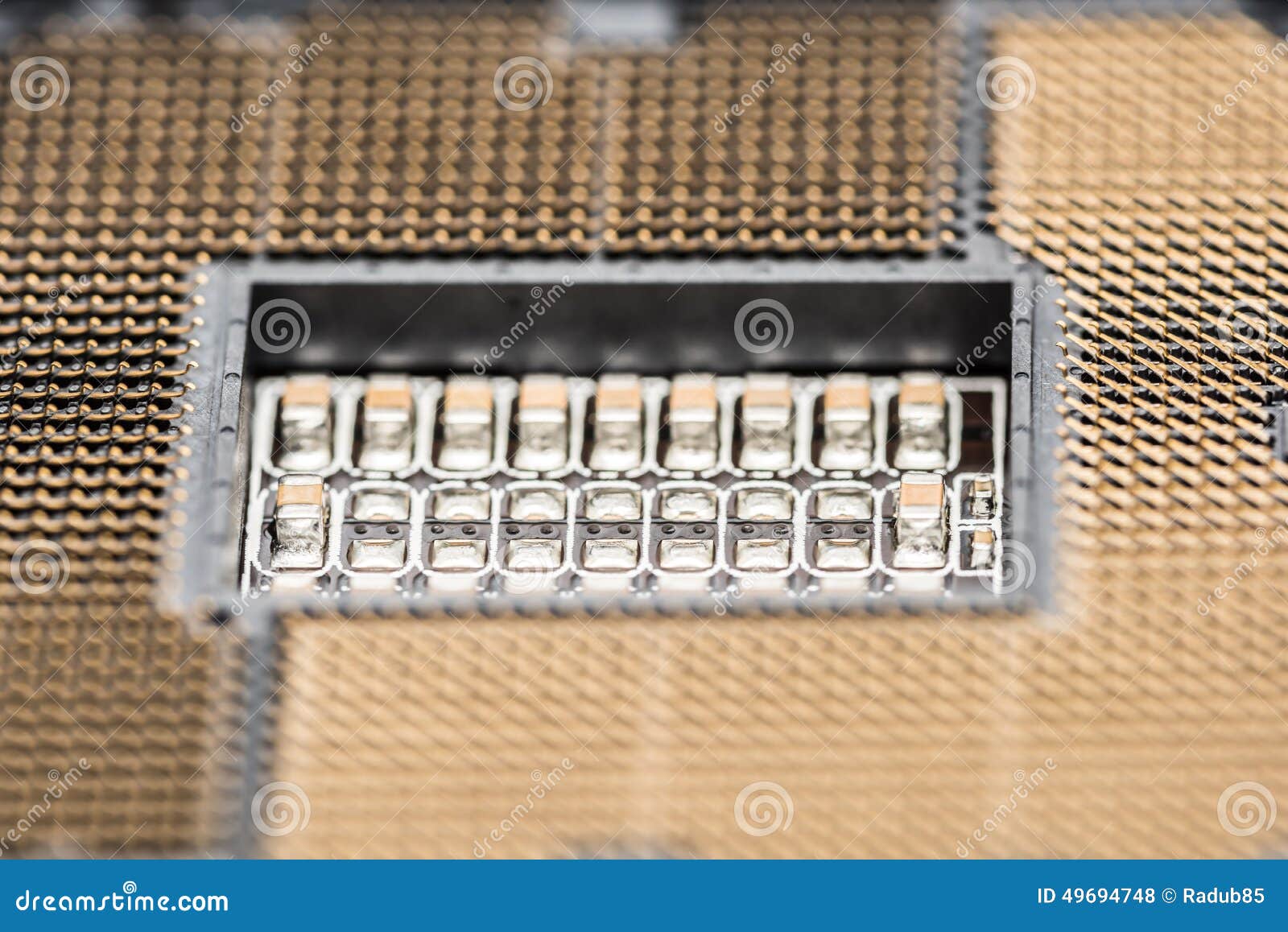 CPU Socket on Motherboard stock photo. Image of microchip - 49694748