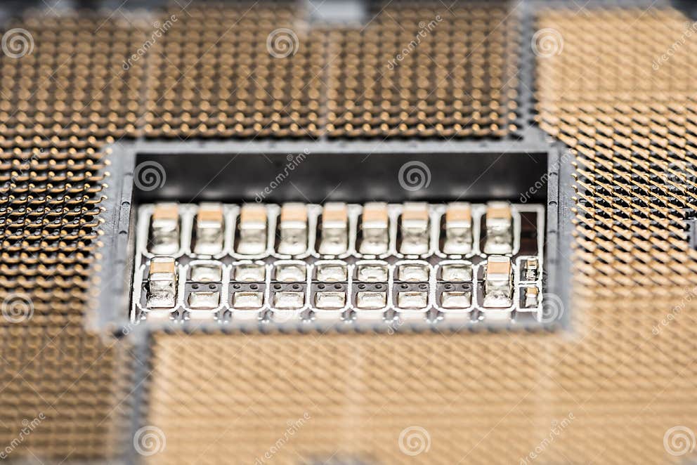 CPU Socket on Motherboard stock photo. Image of microchip - 49694748