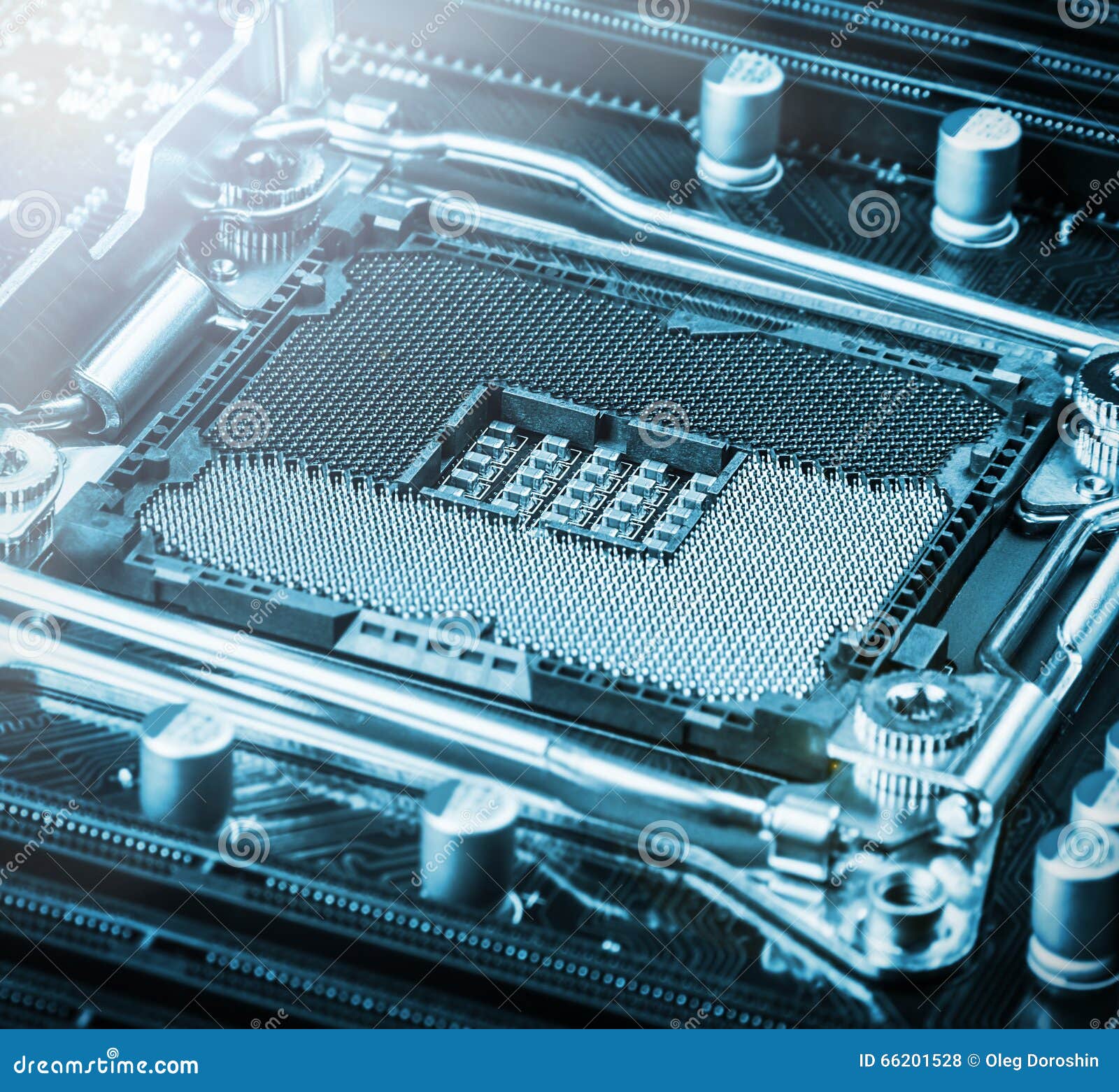 CPU Socket on the Motherboard Stock Photo - Image of internal ...