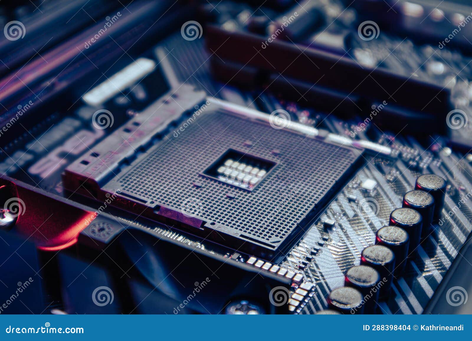 AM4 CPU Socket on Motherboard, Hardware Close-up Stock Photo - Image of ...