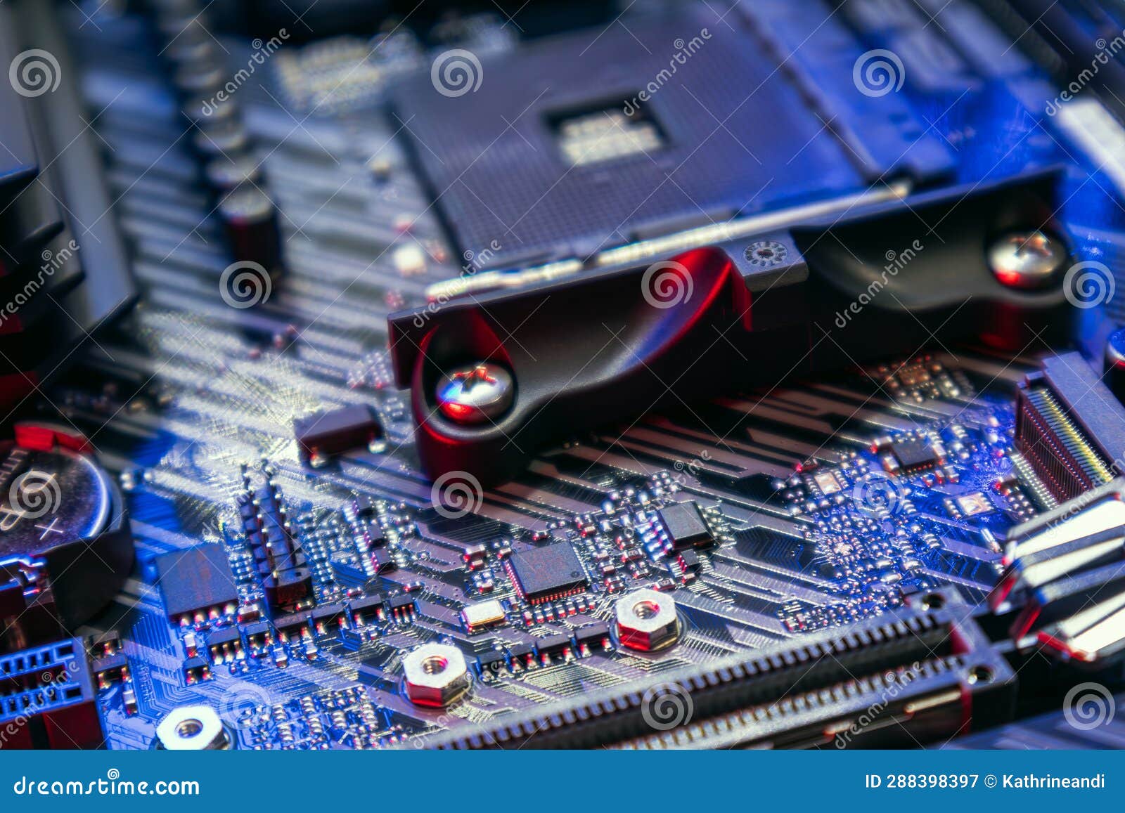 AM4 CPU Socket on Motherboard, Hardware Close-up Stock Image - Image of ...
