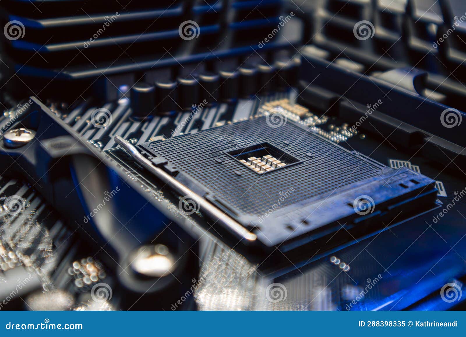 AM4 CPU Socket on Motherboard, Hardware Close-up Stock Image - Image of ...