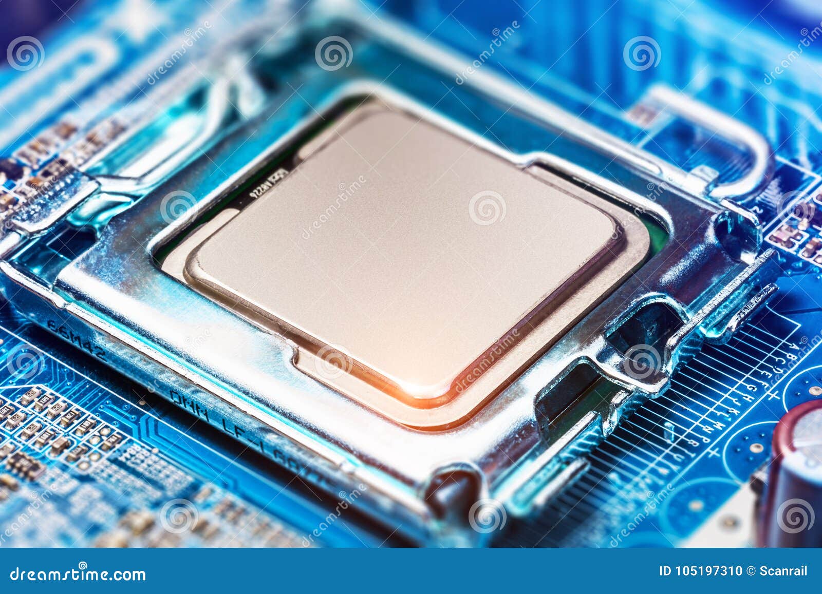 CPU socket on motherboard stock photo. Image of electronic - 105197310