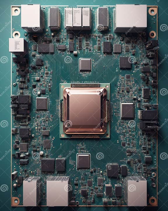 AM4 CPU Socket on Motherboard of Modern Powerful PC. Computer Hardware ...