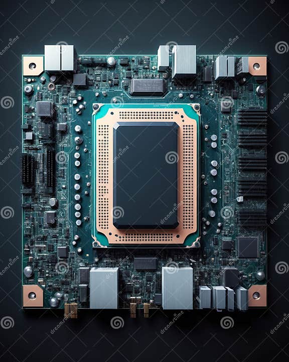 AM4 CPU Socket on Motherboard of Modern Powerful PC. Computer Hardware ...