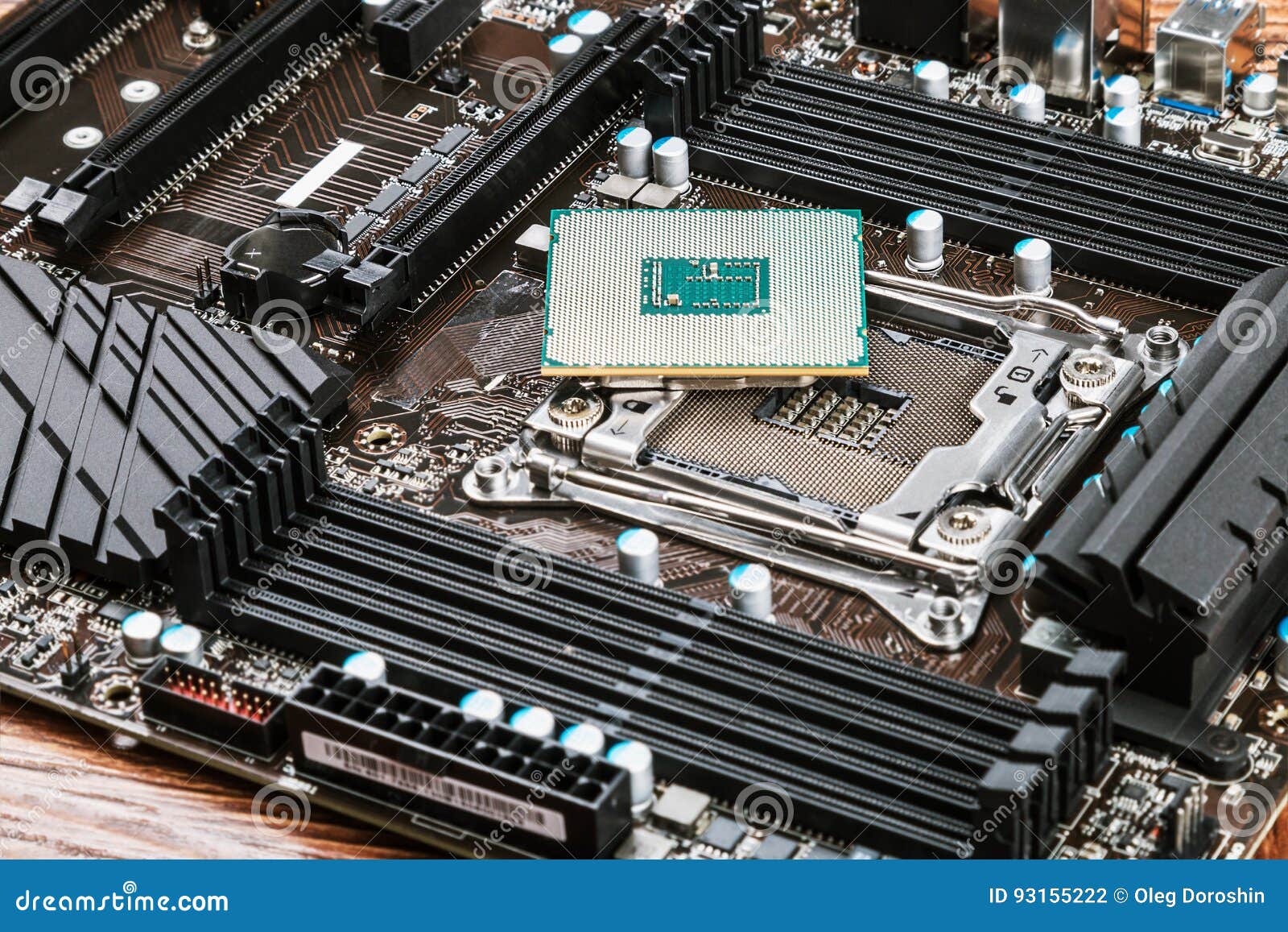 CPU socket and processor stock photo. Image of internal - 93155222