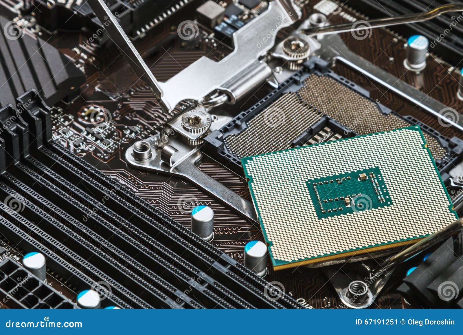 CPU Socket and Processor on the Motherboard Stock Image - Image of ...