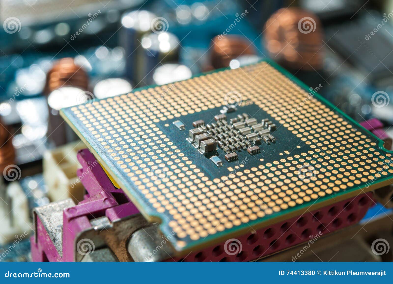 CPU socket and processor stock photo. Image of computer - 74413380