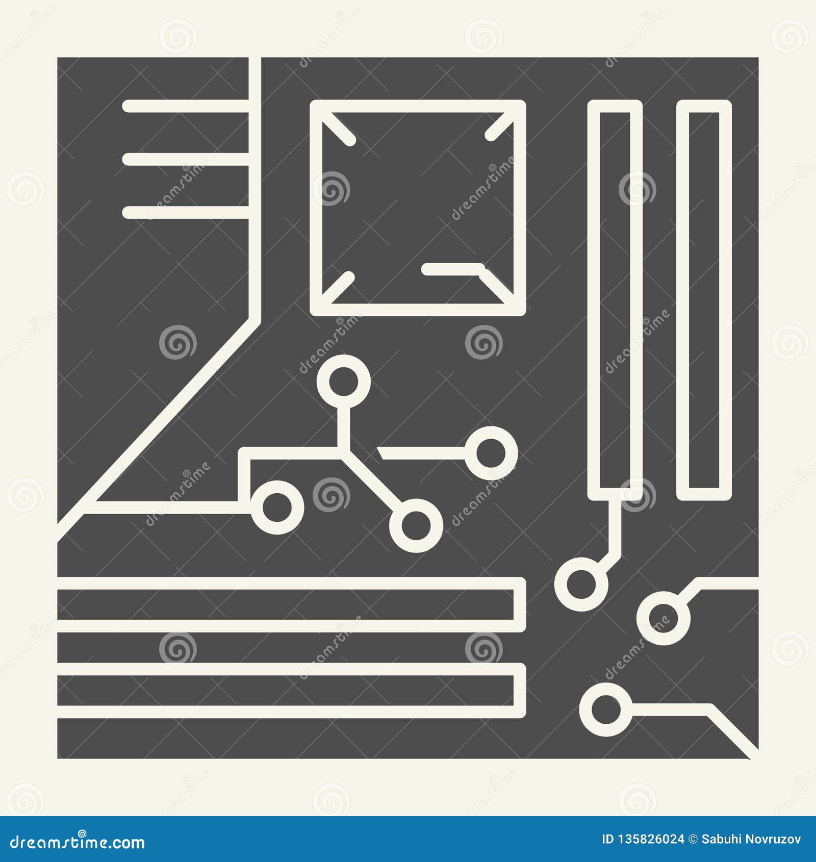 Cpu Solid Icon. Microprocessor Vector Illustration Isolated on White ...
