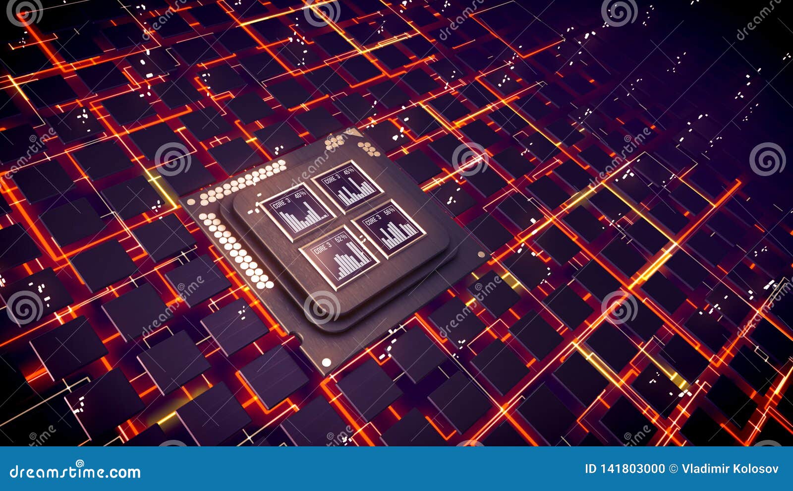 Beaming Cyber Red Cloud CPU Stock Illustration | CartoonDealer.com ...