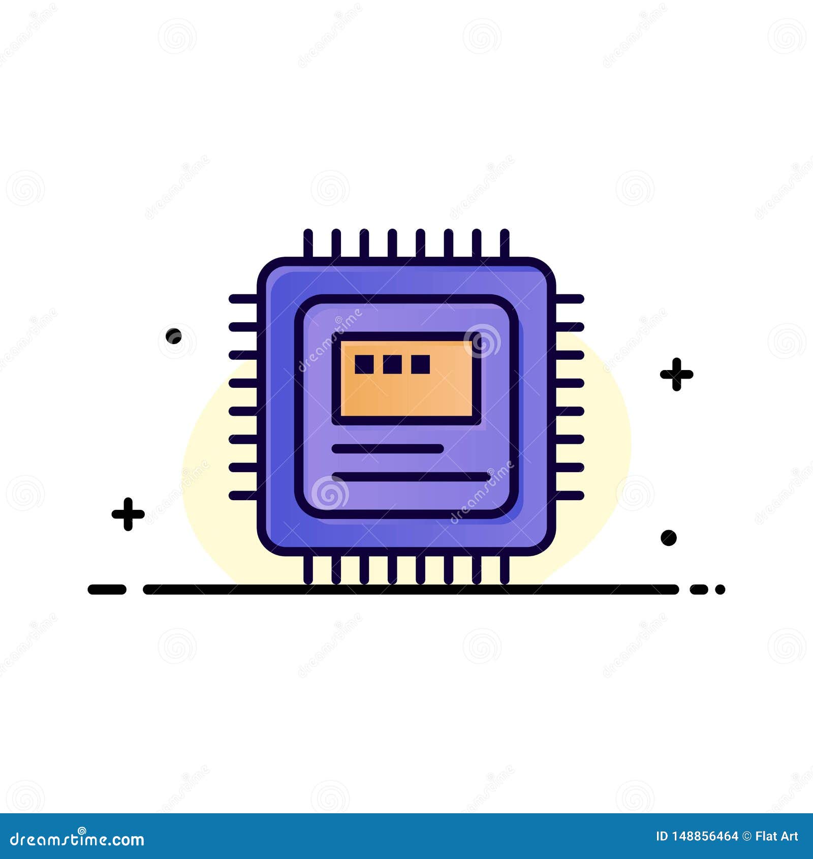 Cpu, Storage, Computer, Hardware Business Flat Line Filled Icon Vector ...