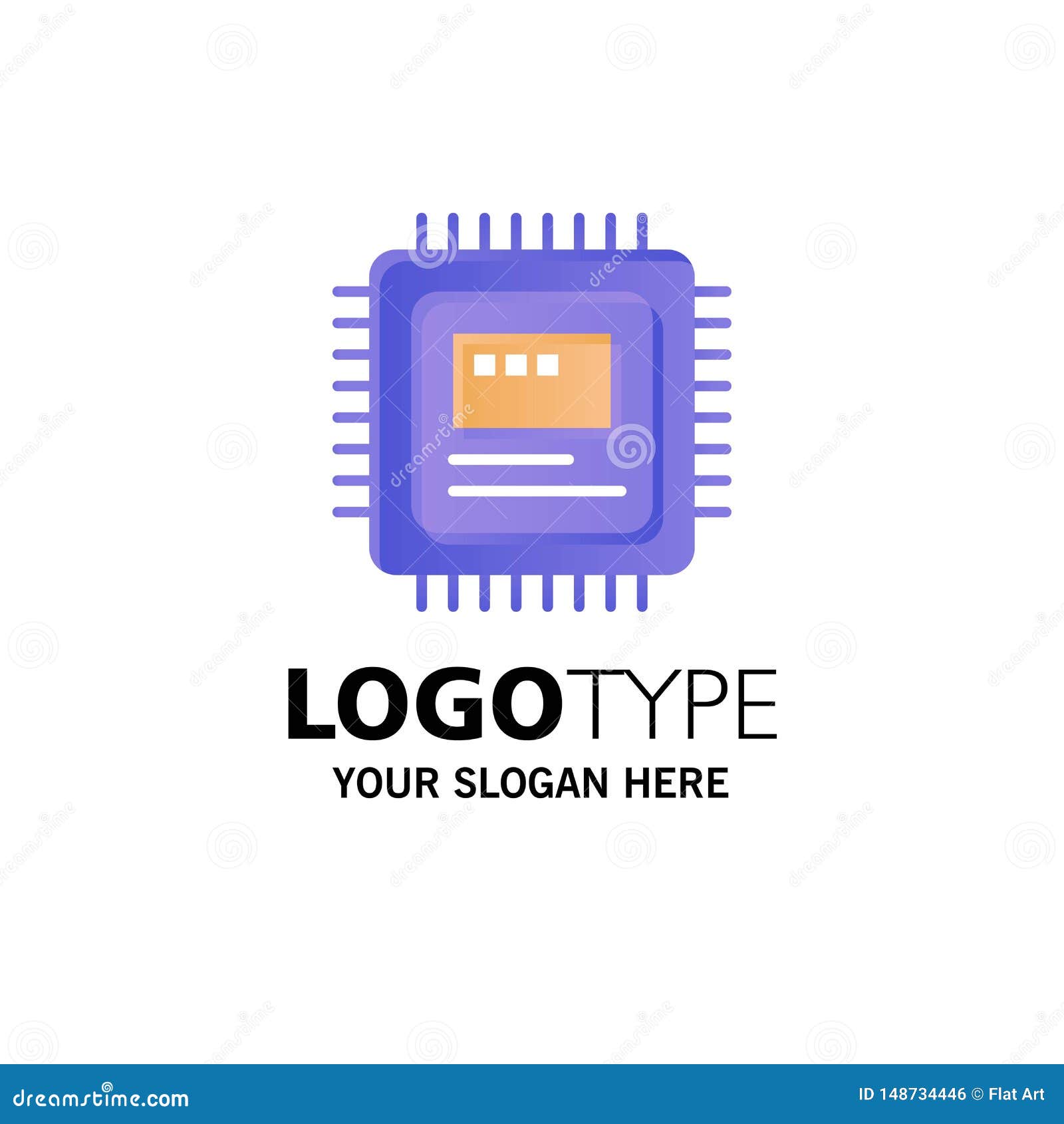 Cpu, Storage, Computer, Hardware Business Logo Template. Flat Color ...