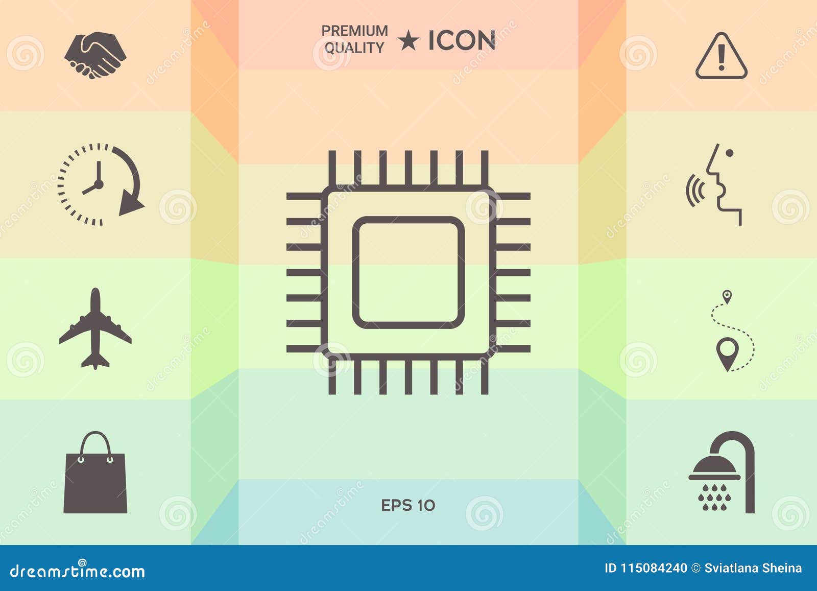 CPU symbol icon stock vector. Illustration of computer - 115084240