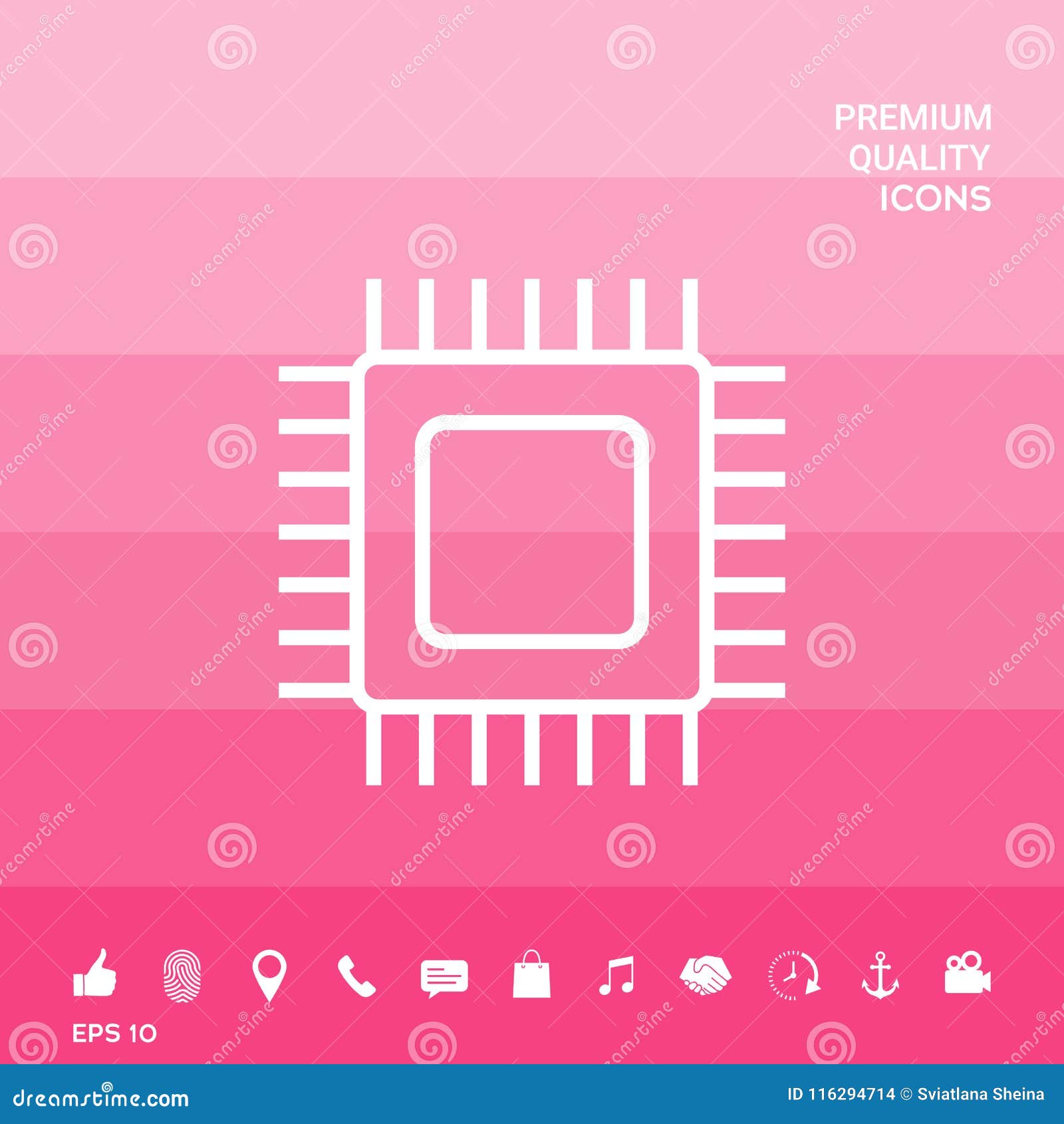CPU symbol icon stock vector. Illustration of digital - 116294714