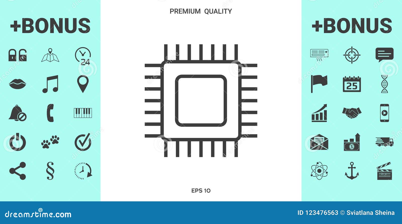 CPU symbol icon stock vector. Illustration of hardware - 123476563