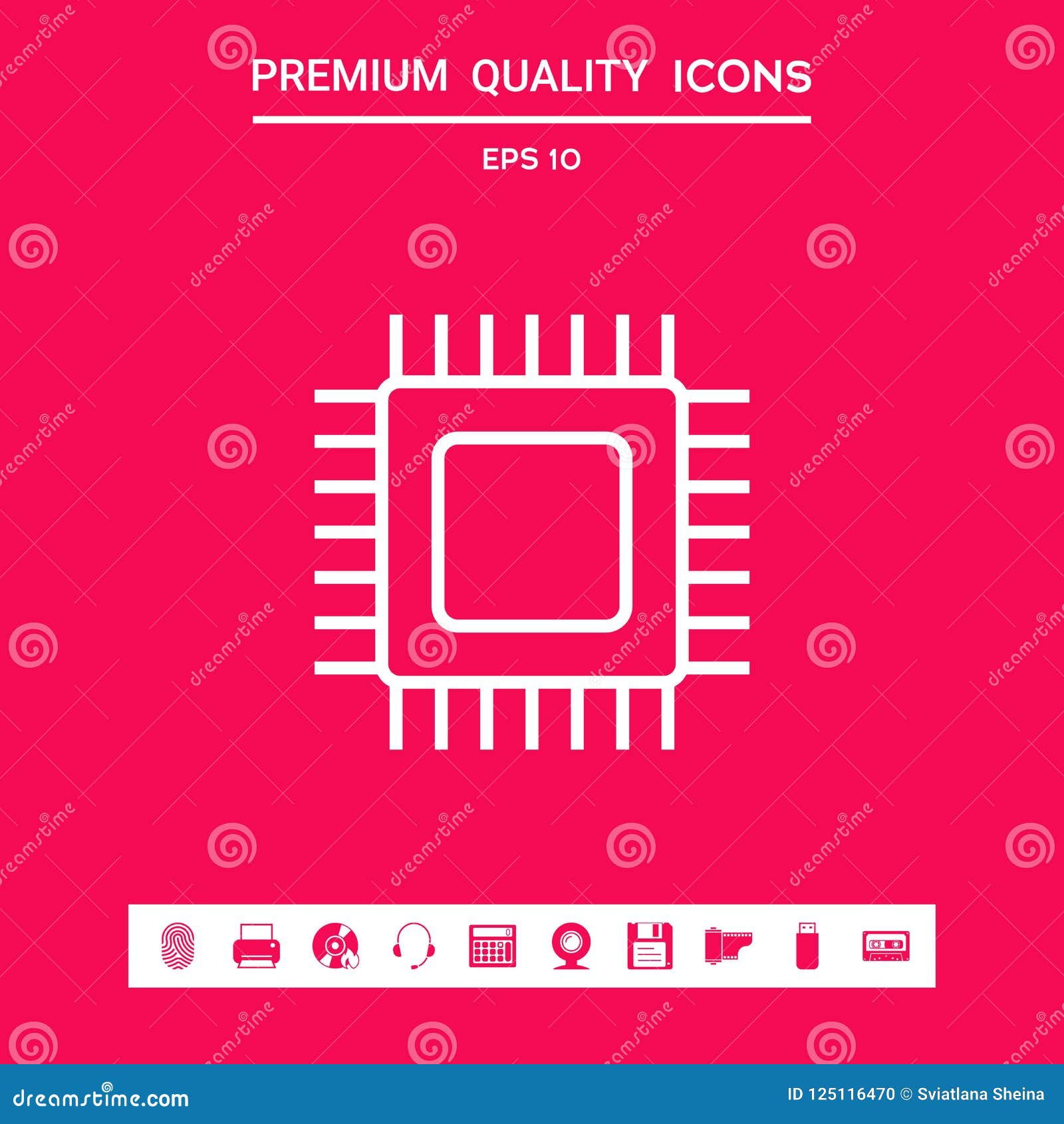 CPU Symbol Icon . Graphic Elements for Your Design Stock Vector ...