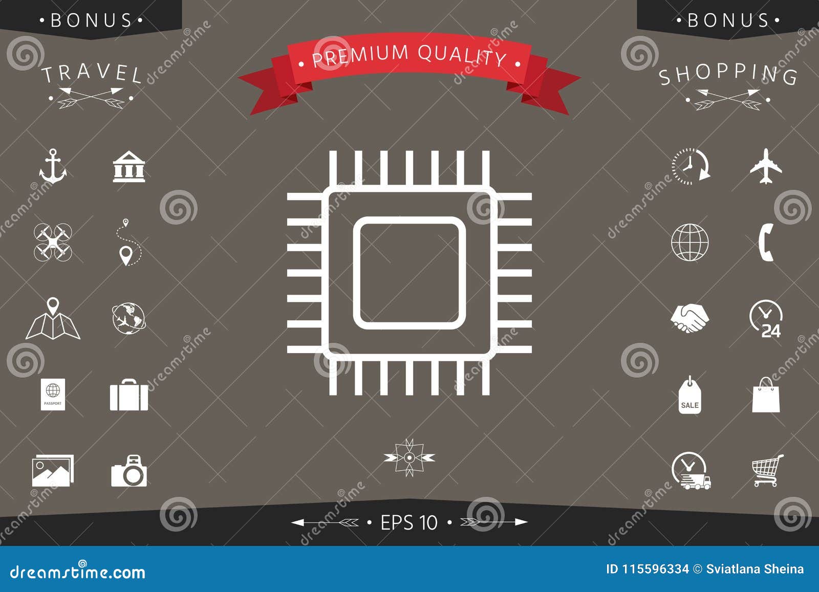 CPU symbol icon stock vector. Illustration of electrical - 115596334