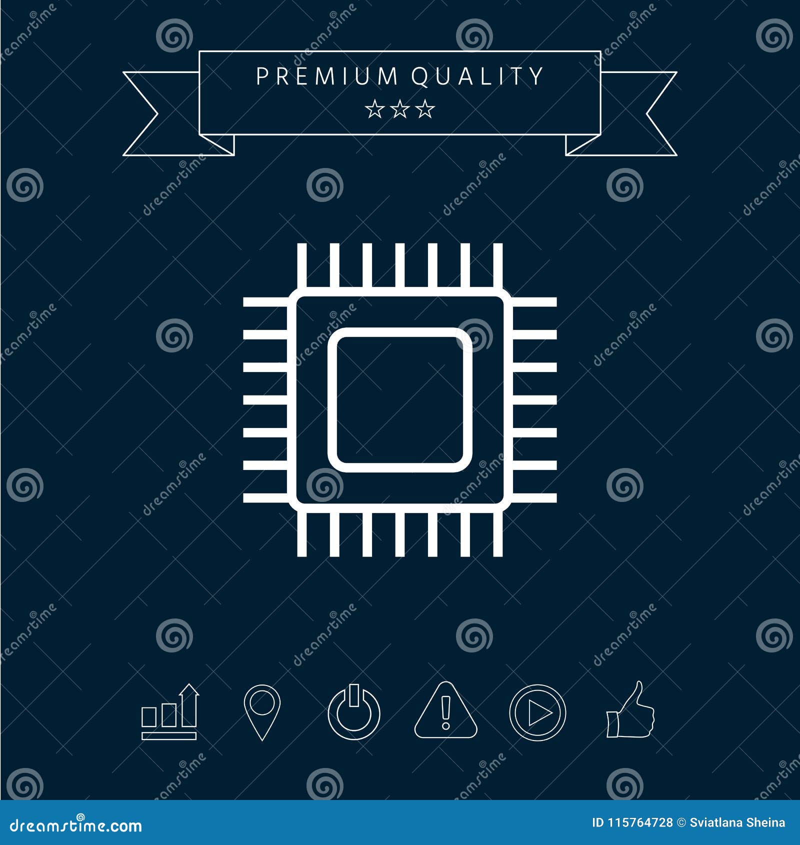CPU symbol icon stock vector. Illustration of electrical - 115764728