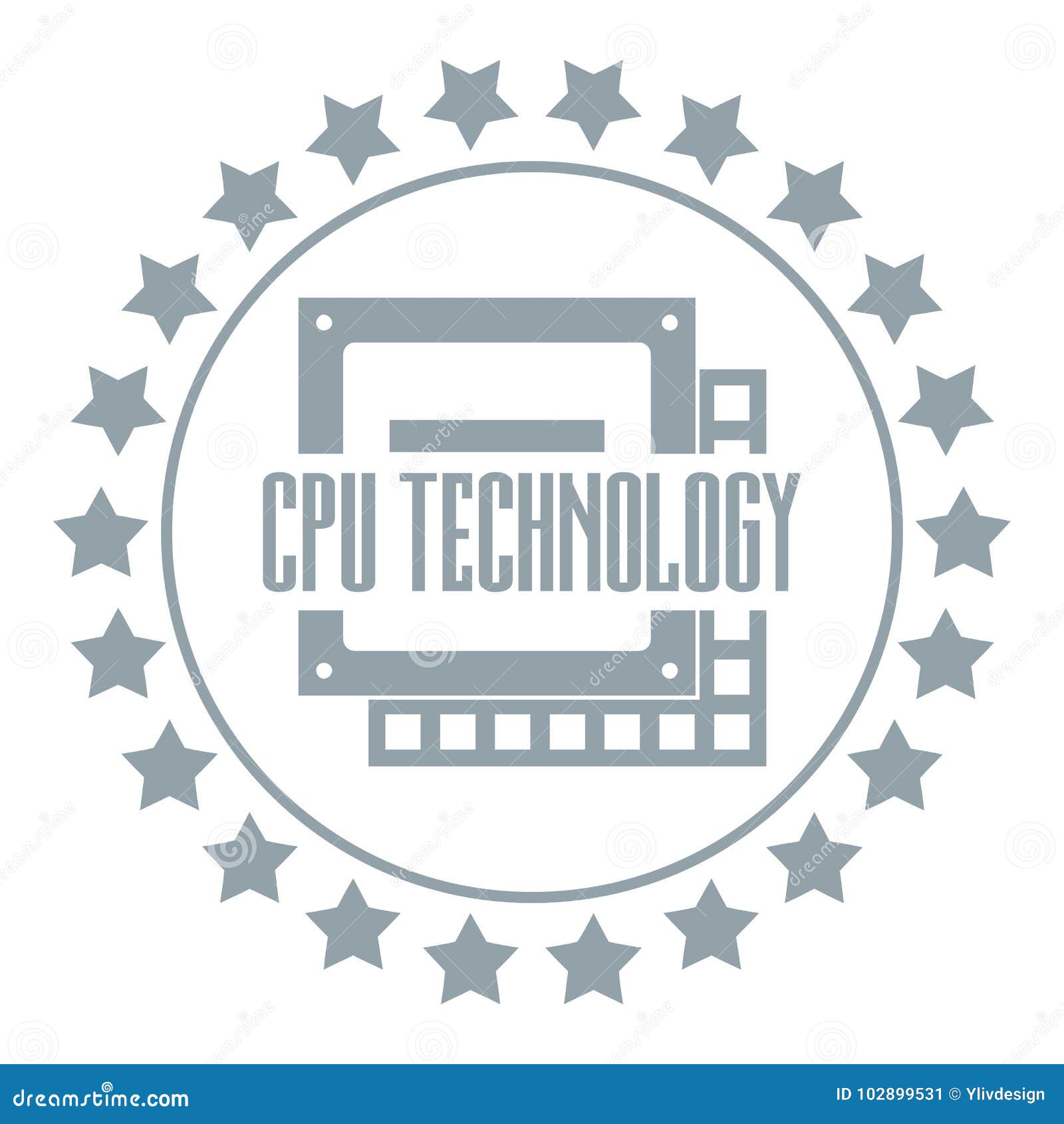 Cpu Technology Logo, Simple Gray Style Stock Vector - Illustration of ...