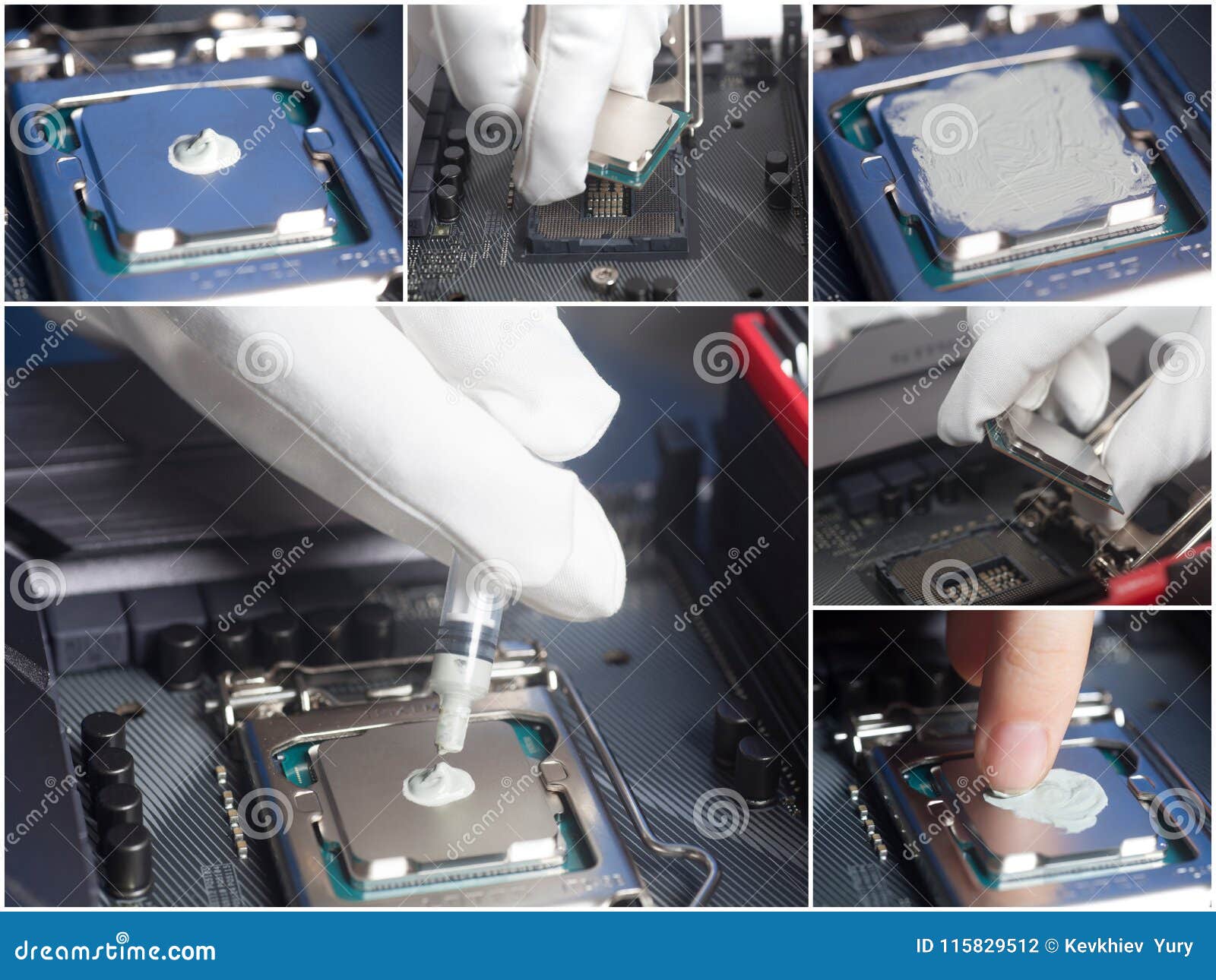 CPU with Thermal Paste.Computer Repair. Stock Photo - Image of electric ...