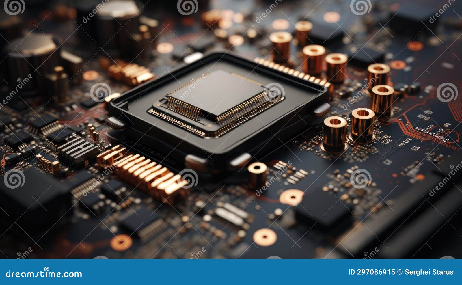 The Cpu is on Top of a Motherboard, AI Stock Illustration ...