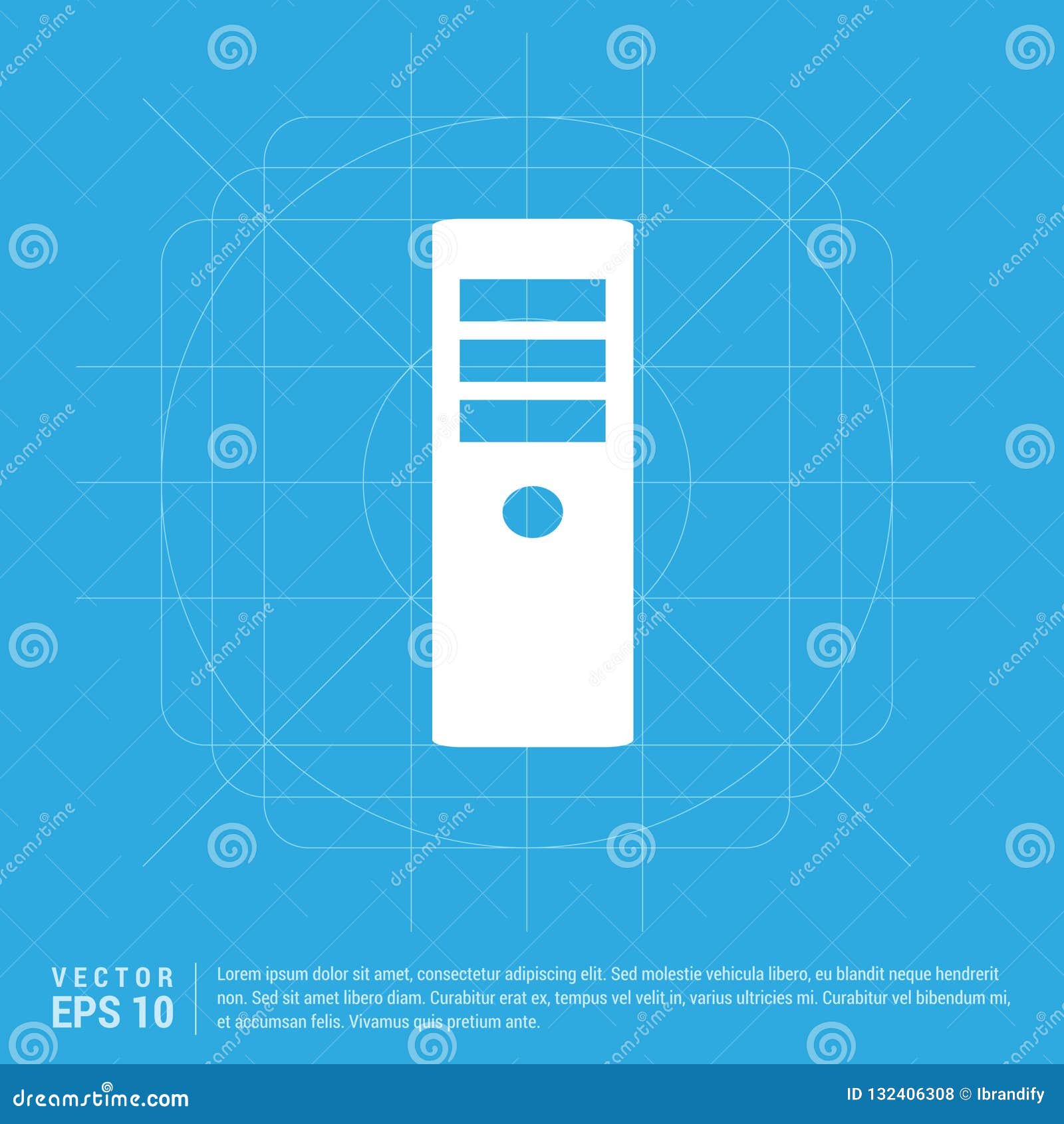 CPU Tower Icon stock vector. Illustration of network - 132406308