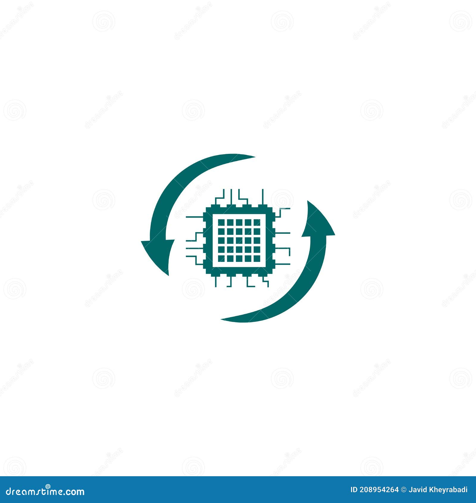 CPU Transfer Vector Icon CPU Simple Icon Stock Illustration ...