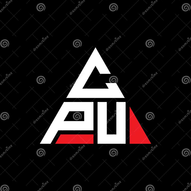 CPU Triangle Letter Logo Design with Triangle Shape. CPU Triangle Logo ...